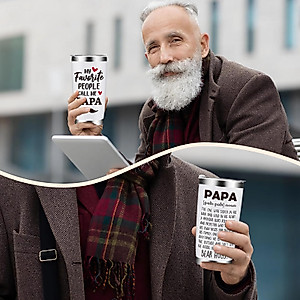 Agantree art Papa Gifts, Grandpa Gifts for Grandfather, Birthday Gifts for Dad, Papa Tumbler Father's Day Gifts for Grandpa, Papa Gifts from Grandkids, Grandchildren, Papa Definition Tumbler-White