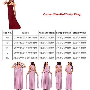 Women's Transformer Convertible Multi Way Wrap Long Prom Maxi Dress V-Neck High Low Wedding Bridesmaid Evening Party Grecian Dresses Boho Backless Halter Formal Cocktail Dance Gown Green Small