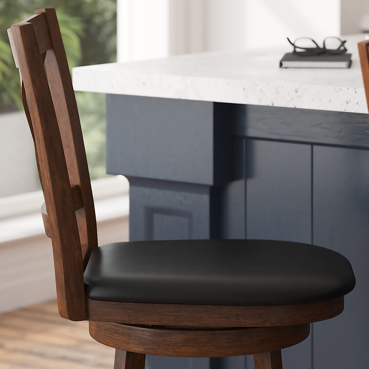 Taylor & Logan Francis Classic Wooden Swivel Counter Stool in Antique Oak