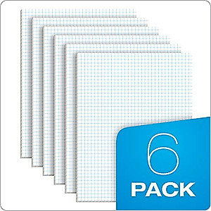 TOPS Quadrille Pad, 8.5 x 11 Inches, 15 Pound Stock, 50 Sheets per Pad, 6 Pads per Pack, White (99522)