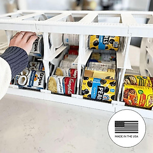 Shelf Reliance Cansolidator 60 Cans, Stackable Adjustable Can Pantry Organizer, Rotating Canned Food & Soda Storage Kitchen Organizer, USA Made,2 Pack