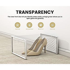 Pinkpum Extra Large Shoe Storage Boxes XXL Large Clear Plastic Stackable Shoe Organizer 12 Pack Sneaker Storage for Men Shoe Containers Fit for Size 14