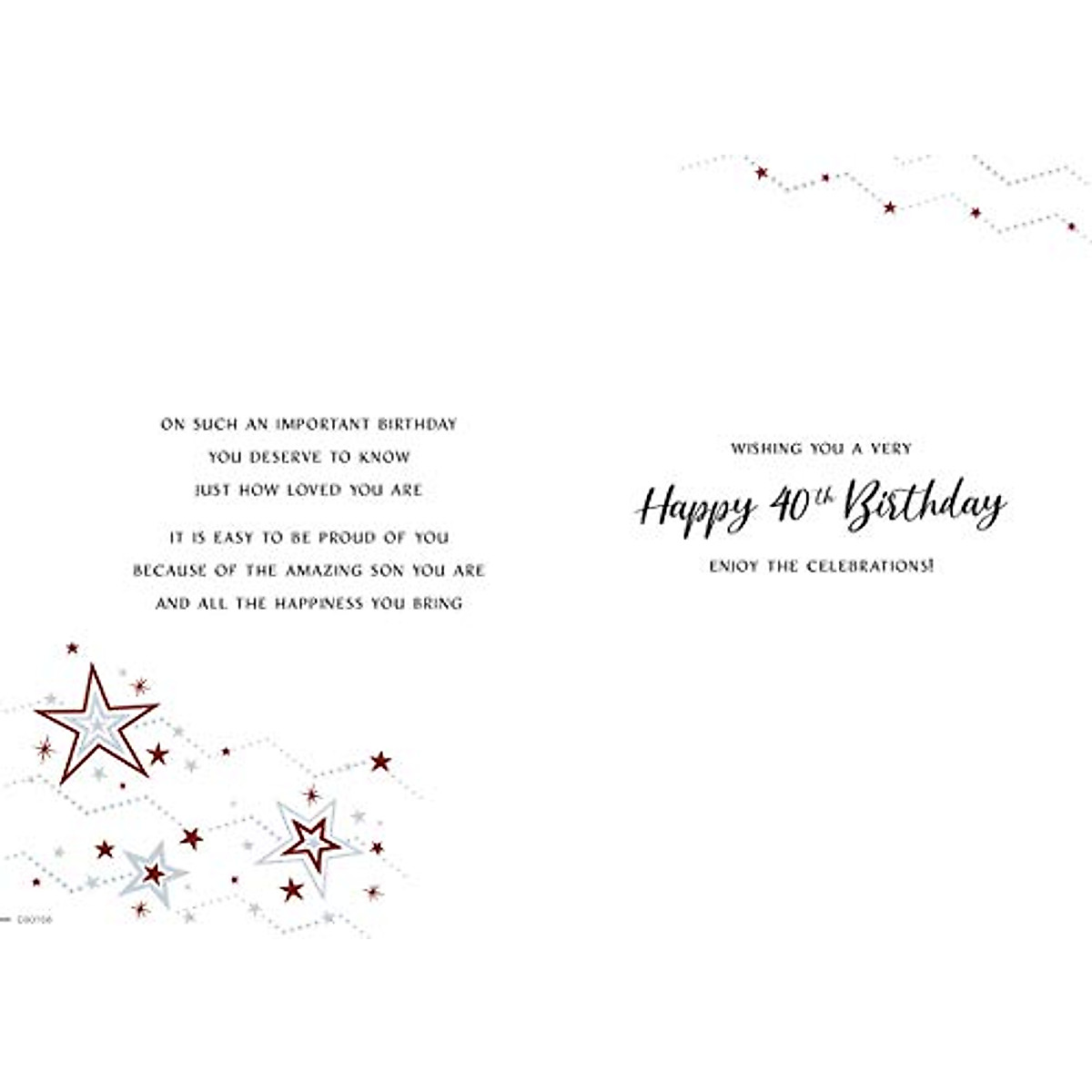 Regal Publishing Modern Milestone Age Birthday Card 40th Son - 9 x 6 inches -