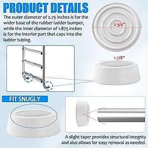 TonGass (4-Pack, White) Outside Pool Ladder Bumpers for Inground Pool - Pool Ladder Rubber End Caps Fit 1.9" Standard Swimming Pool Ladder Tubing Bumper Caps for Inground Pool Ladder Step End Caps
