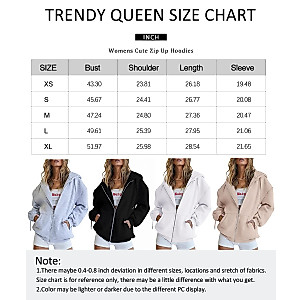 Trendy Queen Hoodies for Women Fall Outfits 2023 Zip up Oversized Sweatshirt Fleece Jackets Long Sleeve Comfy Winter Clothes Teen Girls Fashion Cute Y2K Clothing Grey