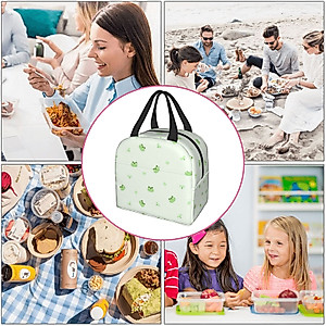 carati Insulated Lunch Bag for Women, Cooler Tote Reusable Lunch Box Container For Work Office Picnic Little Green Frog Cute