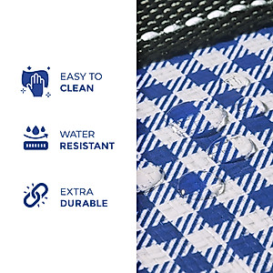 Heavy Duty Reusable Grocery Bags, Foldable Grocery Reusable Bags, 3-Pack Multipurpose Grocery Tote Bags, X-Large Reusable Grocery Bags with Handles & Hard Bottom (10 Gallons, Blue)