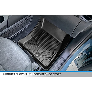 SMARTLINER Custom Fit All Weather Black 2 Row Floor Mat Liner Set Compatible with 2021-2022 Ford Bronco Sport