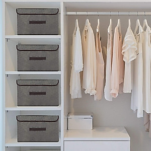 XINGUANGYI Storage Boxes with Flip-top Lid,Fabric Storage Bins,Collapsible Storage Large Baskets for Clothes, Books,Toys Cubes, Home,[3-Pack]