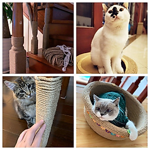 PetierWeit Natural Jute Twine Hemp Rope 164 Feet 6mm(1/4 Inch) Hemp Rope Soft Durable Rope Without Nasty Chemical Smell Excellent for Ribbon Wrap and Other Crafts Accessory