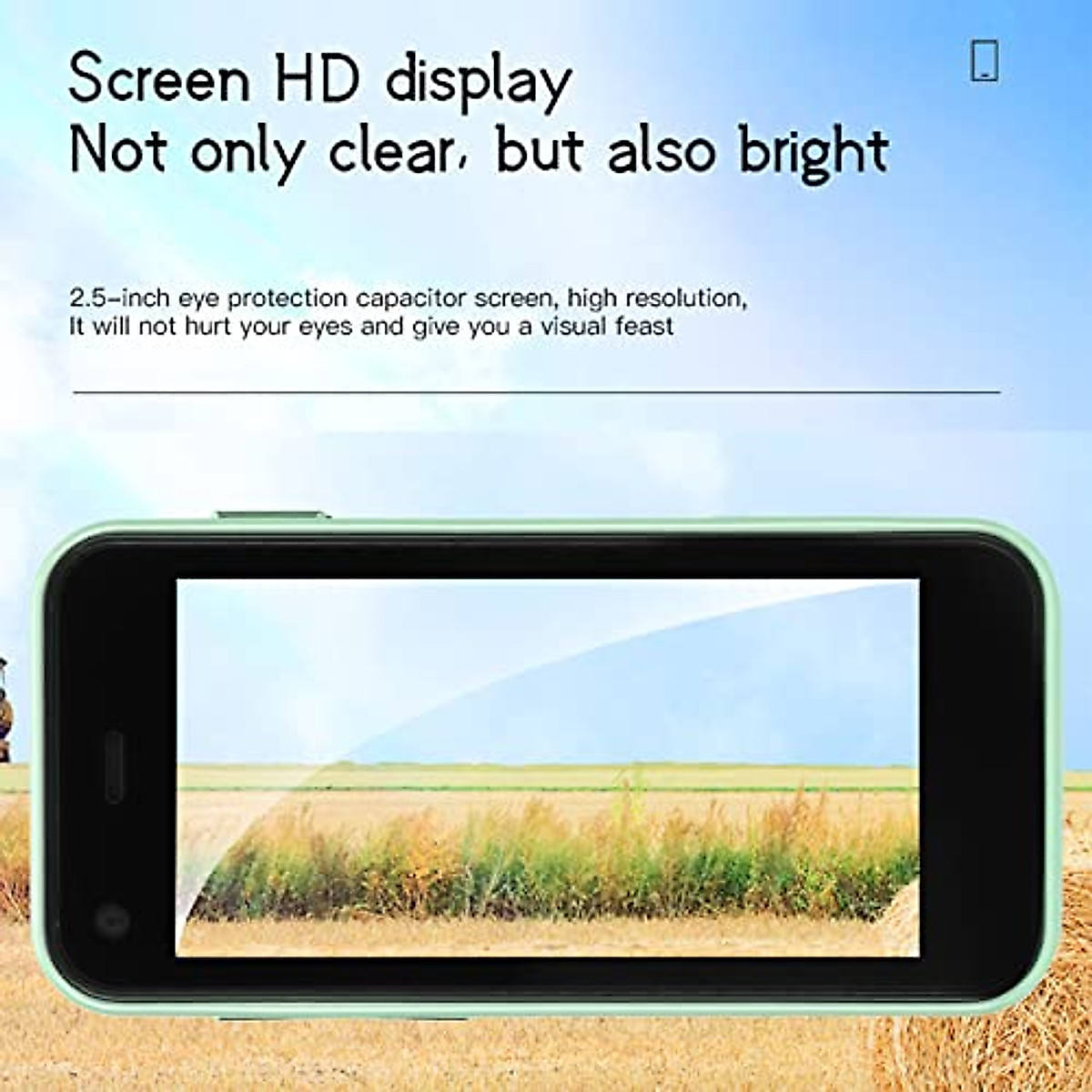 XS13 3G Mini Smartphone, 2.5Inch HD Touchscreen, 1GB RAM 8GB ROM, 1580mAh Battery, for Android 6.0 System, with Bluetooth, WiFi, GPS, Cute Smartphone, Ideal Gift for Kids(Green)