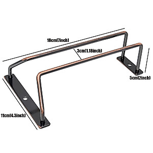 ZOOHOT 7-Inch Red Copper Wine Glass Rack - Under Cabinet Stemware Wine Glass Holder for Bar Kitchen (1 Rows, 3 Pack)