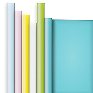 Jillson Roberts 6 Roll-Count All-Occasion Solid Color Gift Wrap Available in 10 Different Assortments, Pretty Pastels