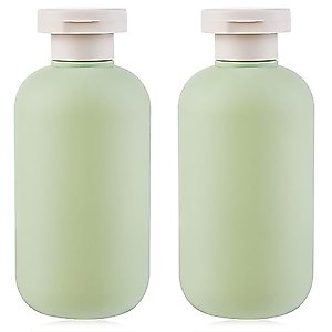 WLLHYF Squeeze Bottles 2 Pack 200 ML Refillable Plastic Travel Containers Empty Bottles with Disc Top Flip Cap Travel Accessories for Shampoo Creams Lotion Conditioner