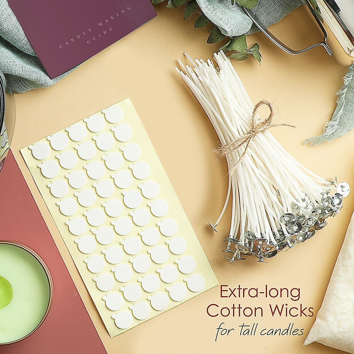 Etienne Alair Natural Soy Wax Kit - Includes; 10 Lbs Soy Candle Wax Flakes, 100 Cotton Wicks, 2 Wick Holders.