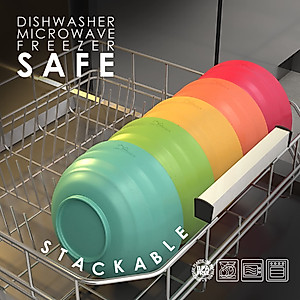 DINETHICS 60-OZ 6 Big Bowl Set - Unbreakable Microwave Safe Bowls - Large Salad Bowls Large Serving Bowls For Kitchen - Large Cereal Bowls - Wheat Straw Bowls - Big Breakfast Bowl for Ramen,Soup,Snack