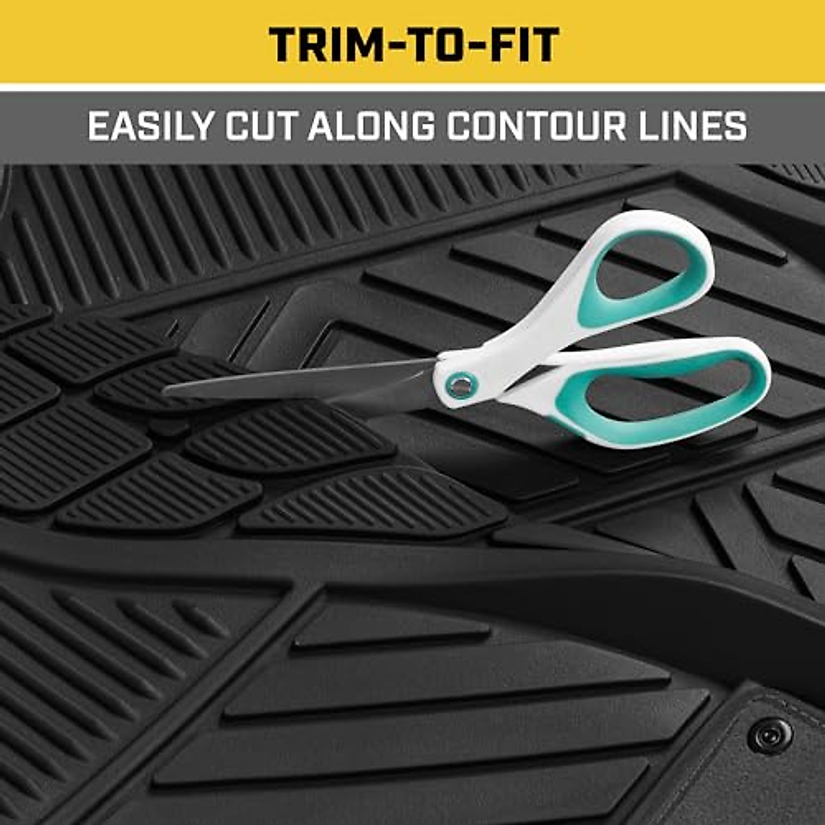 CAT® Detachable Deep Dish Car Floor Mats w/ Removable Carpet Liner - Universal Fit for SUVs Trucks Sedans Washable Easy-Clean Automotive Floor Liners Heavy Duty All Weather Non-Slip Comfort - Charcoal