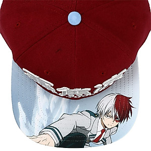 My Hero Academia Japanese Embroidered Text Red Snapback Hat