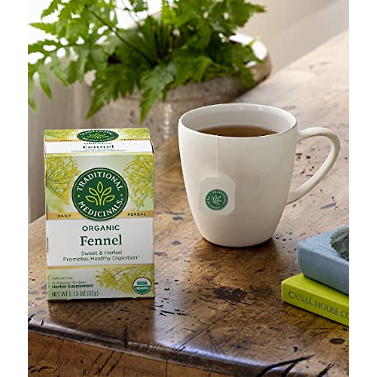 Traditional Medicinals Organic Fennel Herbal Tea, Promotes Digestive Health, (Pack of 4) - 64 Tea Bags Total