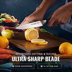 Cutluxe Utility Knife – 5.5" Paring Kitchen Knife – Forged High Carbon German Steel – Full Tang & Razor Sharp – Ergonomic Handle Design – Artisan Series
