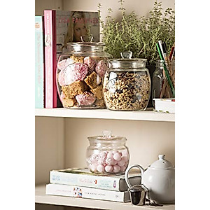 Kilner Glassware Universal Storage Jar Durable Multi-Purpose Glass Container with Airtight Push-top Lid, 28-3/4-Fluid Ounces, 1 EA, Clear