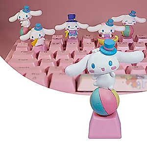 Custom Japanese Anime Keycaps,Compatible with Cherry MX Switches Mechanical Keyboard Pink PBT Keycap,Computer Gaming Keyboards Cute Key Caps,Artisan ESC OEM Profile R4 Key Cap (Step On The Ball)