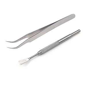 Tick Remover Tool Kit - Stainless Steel Tick Remover + Tweezers for Pets Dog Cat and Humans with Storage Box