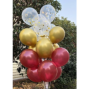 Graduation Decorations Maroon Gold 2024/Burgundy Gold Graduation Decorations ASU FSU/Burgundy Gold Balloons/Burgundy Birthday Decorations 2 Burgundy Table Centerpiece Balloon Stand Kits