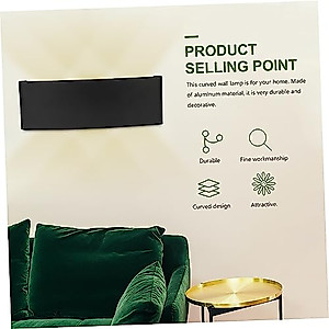 SEWOART Curved Wall Light Wall Sconces Outdoor LED Wall Mounted Light Fixture Wall Light Fixtures Wall Lamp Outdoor Sconce Lights Aluminum Black Home Wall Lamp Wall-Mounted Outdoor Light