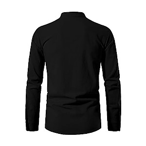 ATTBEA Mens Pirate Renaissance Costume Pirate Shirt Long Sleeves Medieval Viking Gothic Celtic Pirate Vest for Unisex Halloween Costume