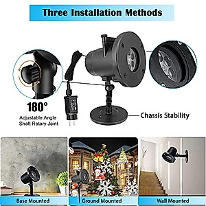 Christmas Projector Lights,Waterproof IP65 Holiday Lights Projector Lawn Projector Lamp Snowstorm Landscape Spotlight Show with 6 PCS Pattern Card for Indoor Outdoor Garden Lawn Birthday Decoration