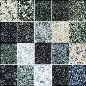 Lunn Studios Artisan Batiks Winter Wonderland Graphite 42 5-inch Squares Robert Kaufman CHS-1135-42