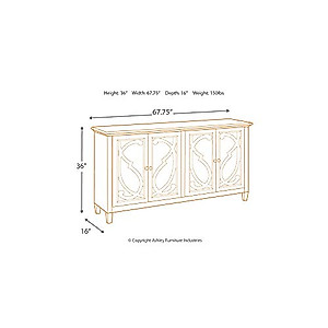 Signature Design by Ashley Mirimyn Vintage Accent Cabinet or TV Stand, Light Gray