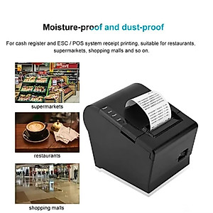 80mm Receipt Thermal Printer Auto Cutting Paper Bluetooth Wireless 3 inch Bill QR Code Barcode USB Bluetooth iOS Android (USB+Bluetooth Port)