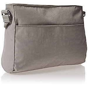 Kipling womens Women's New Angie Handbag, Lightweight Bag, Nylon Travel Crossbody Bag, Grey Gris, 10.5 L X 8 H X 2 D US