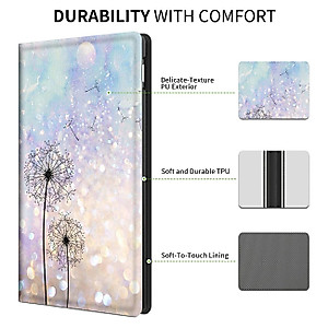 Case for All Amazon Kindle Fire 7 Tablet (9th/7th/5th Generation, 2019/2017/2015 Version), Multi-Angle Anti Slide Folio Stand Smart Cover for Amazon Kindle Fire 7 inch- Dandelion Floral