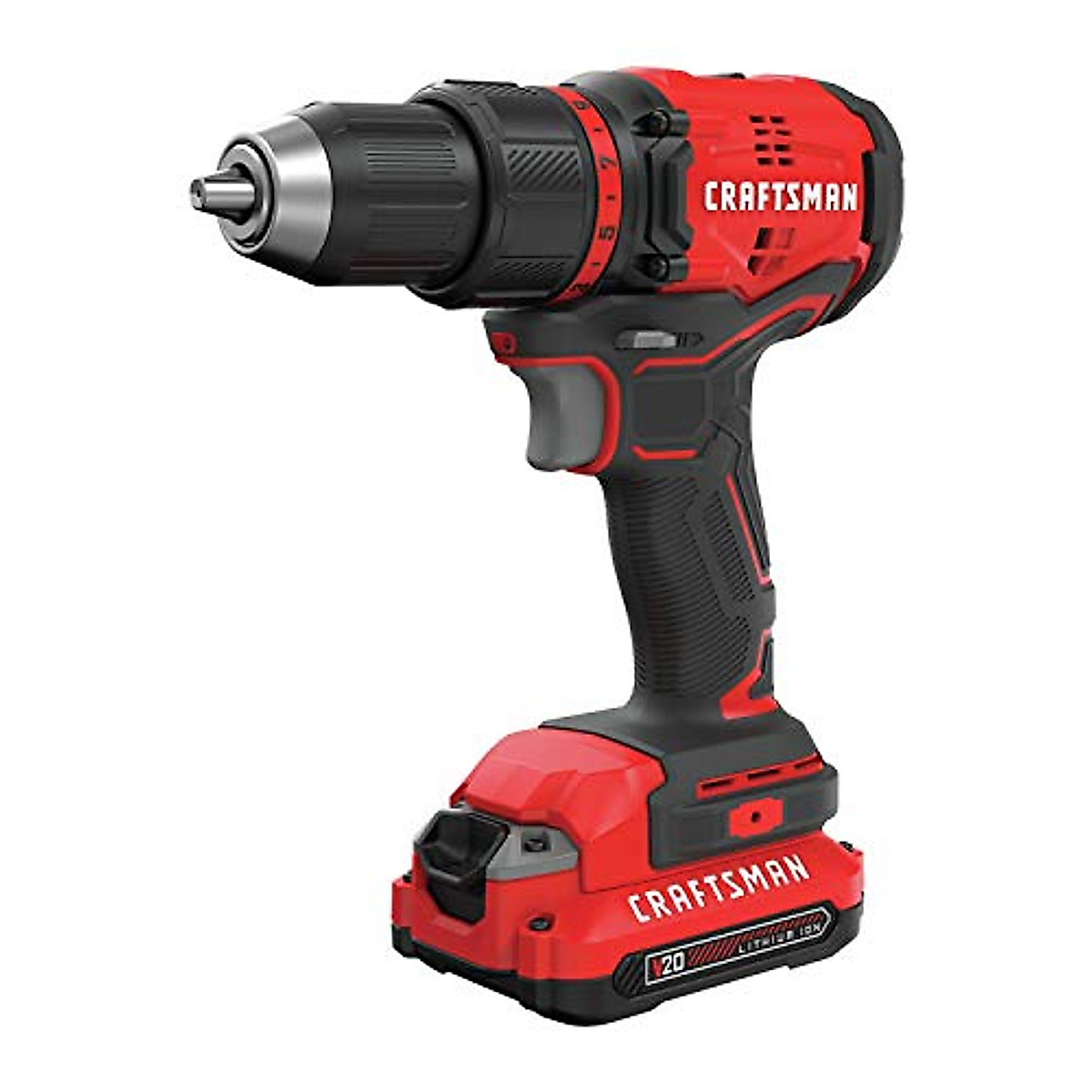 CRAFTSMAN V20* Cordless Drill/Driver Kit, Brushless (CMCD710C1) , Red , 1/2-in.