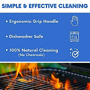 Grill Daddy Made in the USA Bristles GB91062S Barbeque Grill Steam Brush with Stainless Steel B, 15-Inch, Black