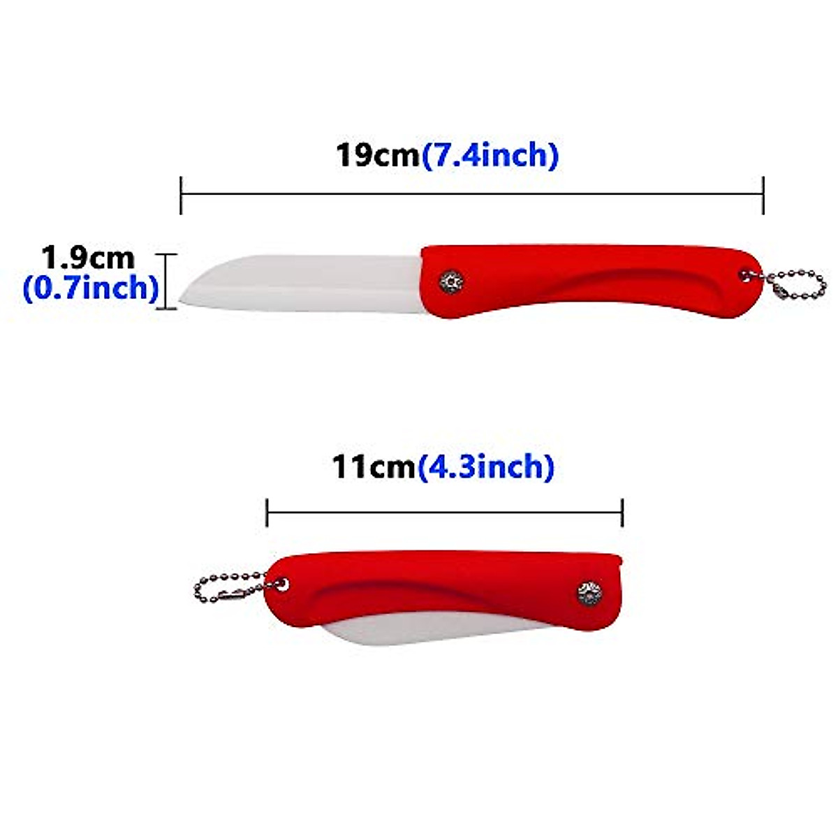 YAODHAOD Folding Knife,Folding Vegetable Fruit Ceramic Knife Handy Perfect for Picnics,Camping - 5 colors optional (Red)