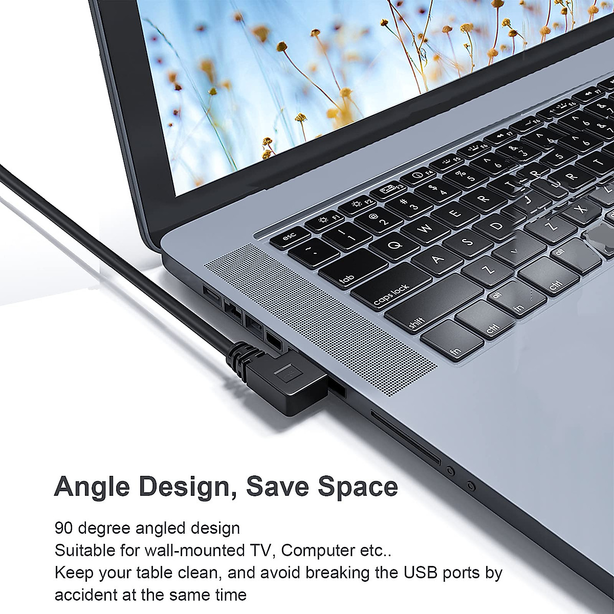 Oxsubor SuperSpeed USB 3.0 Male to Female Extension Data Cable Left Angle 2PCS (20CM,8IN)(Notice:pls Check The Left Angle in Picture)