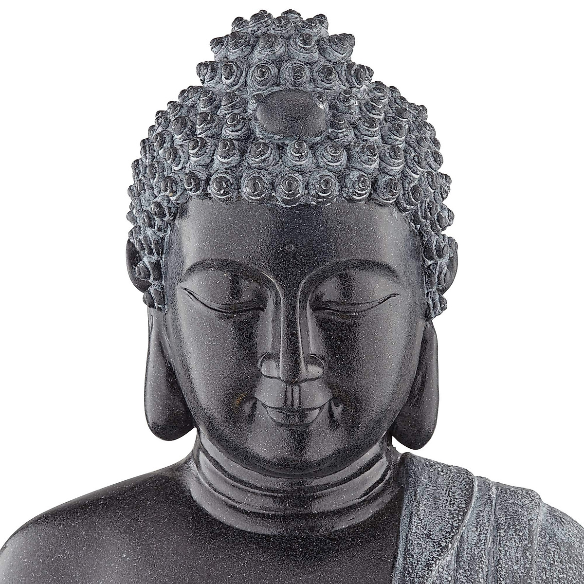 Sitting Buddha Outdoor Water Fountain with Light LED 28" High Faux Stone Meditation Decor for Garden Patio Backyard Deck Home Lawn Porch House Relaxation Exterior Balcony Roof - John Timberland