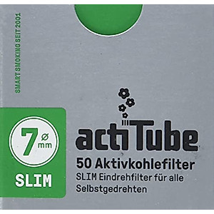 actiTube Aktivkohlefilter 50er Schachtel 4 x Slim Activated Carbon, 4 x 50 = 200 Filters, 1-Pack, Silver, Count