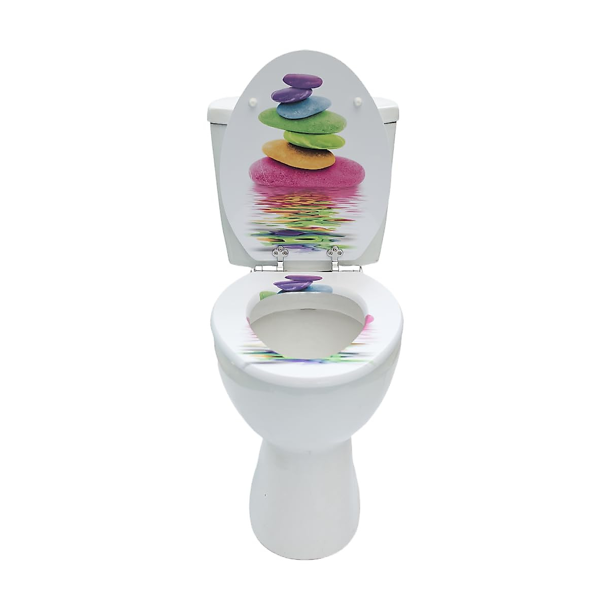 SAINOS Elongated Wooden Toilet Seat with Quietly Close and Soft Close Hinges, Adjustable Toilet Seat, Easy to Install also Easy to Clean