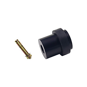 Door Stopper, Safety Cylindrical Floor Decorative doorknobs Stainless Steel with Rubber Contemporary-Black