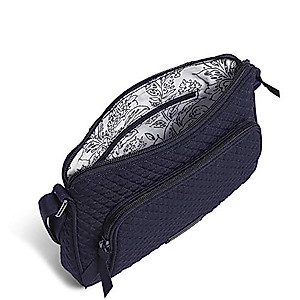 Vera Bradley Women's Microfiber Little Hipster Crossbody Purse With RFID Protection, Navy, One Size