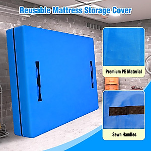 MorTime Mattress Bags for Moving and Storage, Zippered Mattress Storage Bag with 8 Strong Carrying Handles, Reusable Mattress Protector Cover Moving Supplies (Queen)