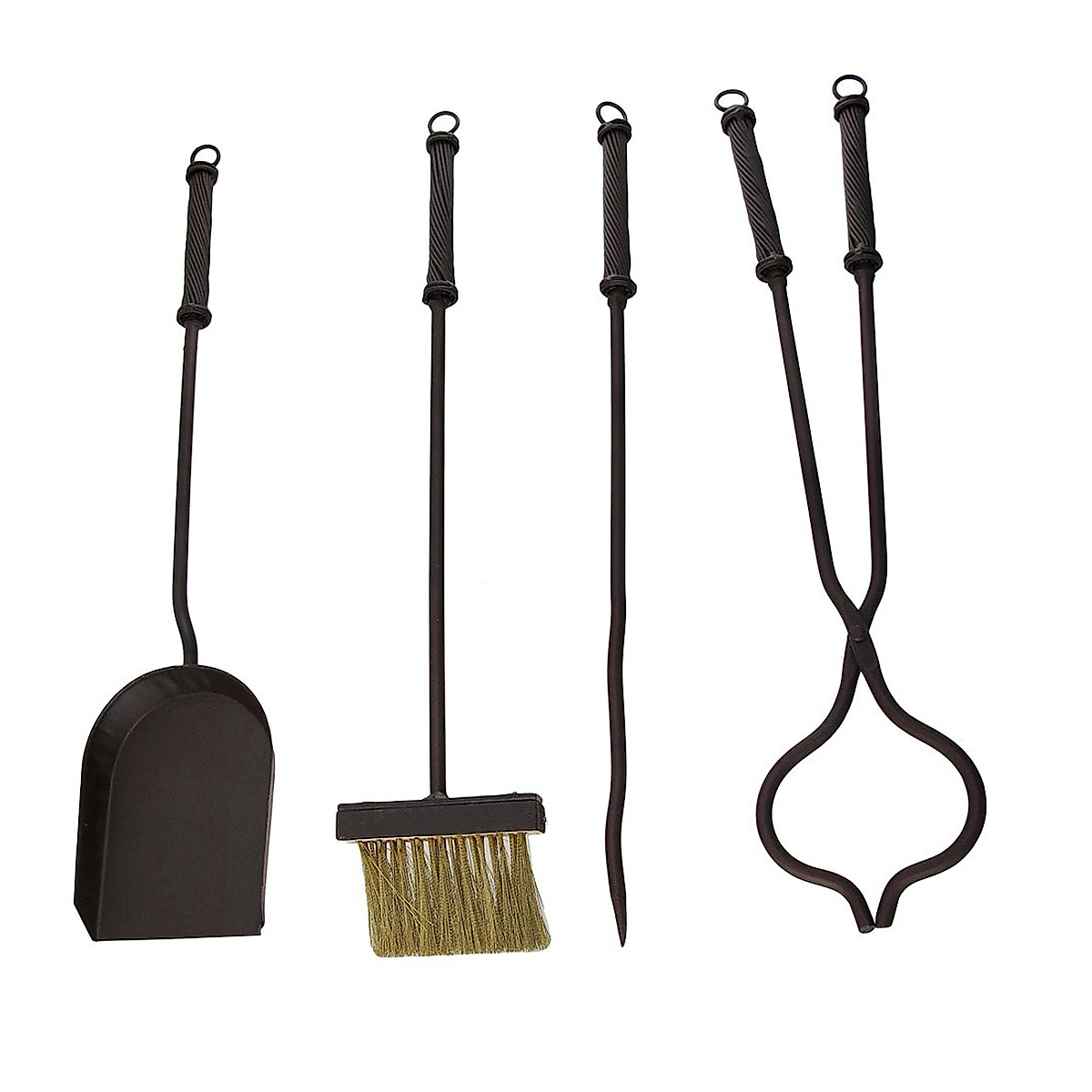 CYOIDAI Rustic Brown Western Star Metal Fireplace Screen and 5 Piece Tool Set