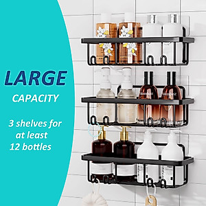 oyenbboi Shower Caddy, Shower Organizer [6-Pack], Adhesive Shower Shelves, Large Capacity Shower Rack, No Drilling Rustproof Bathroom Shower Organizer, Shower Shelf for Inside Shower