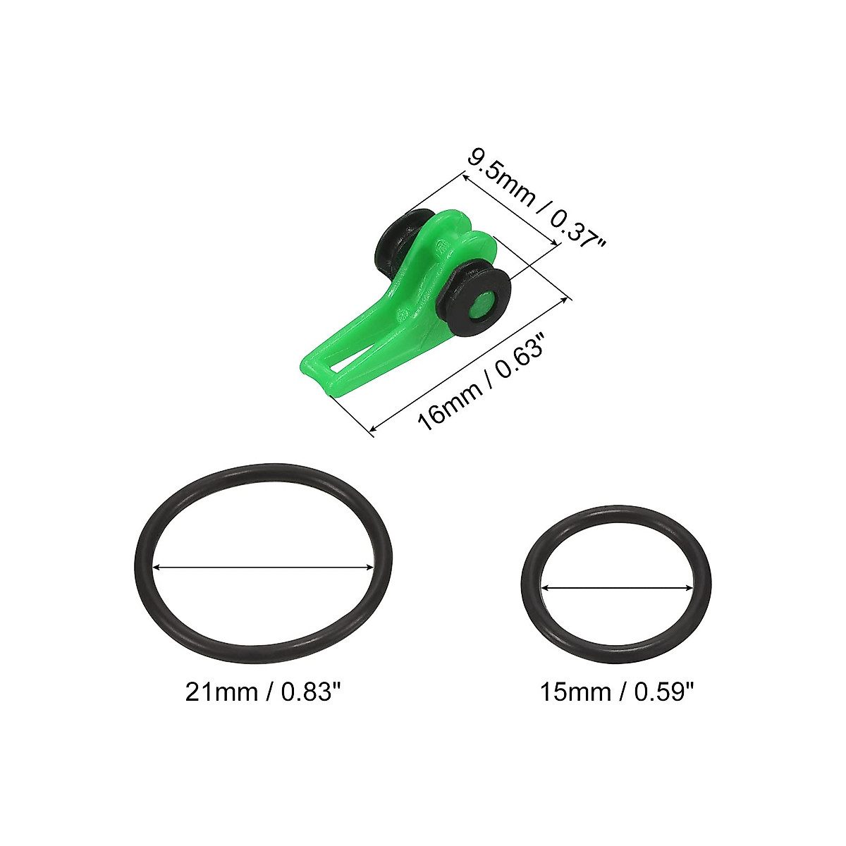 PATIKIL Fishing Hook Keeper, 10 Pack Plastic Fish Lure Bait Holder Accessories with 2 Size Rubber Rings for Fishing Rod Pole, Green