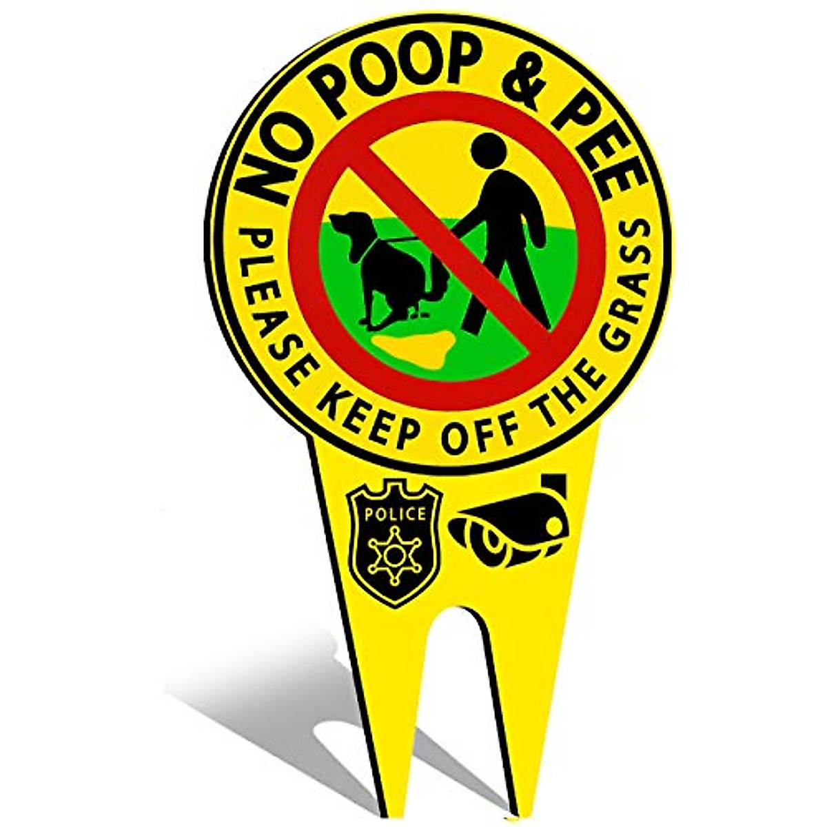 BesLife - Double Sided Sign - No Pooping Dog Signs For Yard - Please Keep Off The Grass Sign - Dont Poop in My Yard Sign with Stake - No Pooping Dog Sign - Dog Signs for Yard